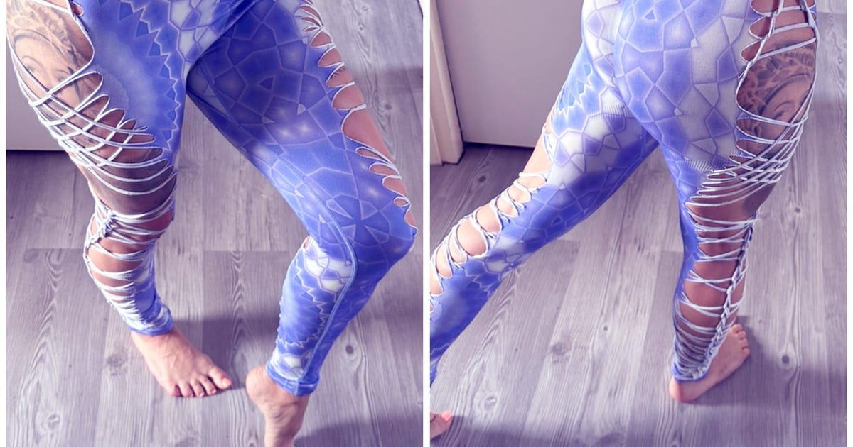 Mandala Blue Cut Out Leggings Shop Lialovedesign